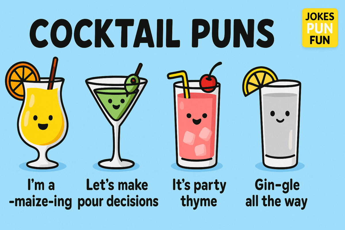 120+ Cocktail Puns That Shake Up Big Laughs with Every Sip