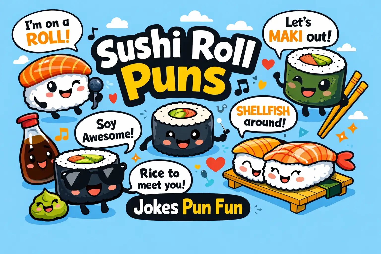 46+ Funny and Clever Sushi Roll Puns to Make You Laugh
